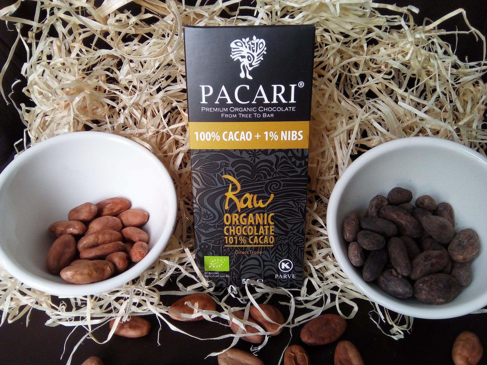 Raw (Unroasted) Organic Chocolate Bar 100% & Nibs – Paccari Chocolate UK